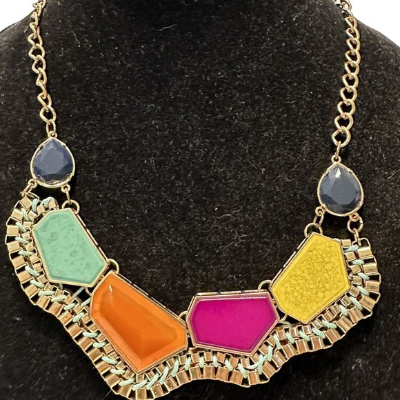 Unbranded | Jewelry | Big Bold Bright Statement Necklace Colorful Mixed ...